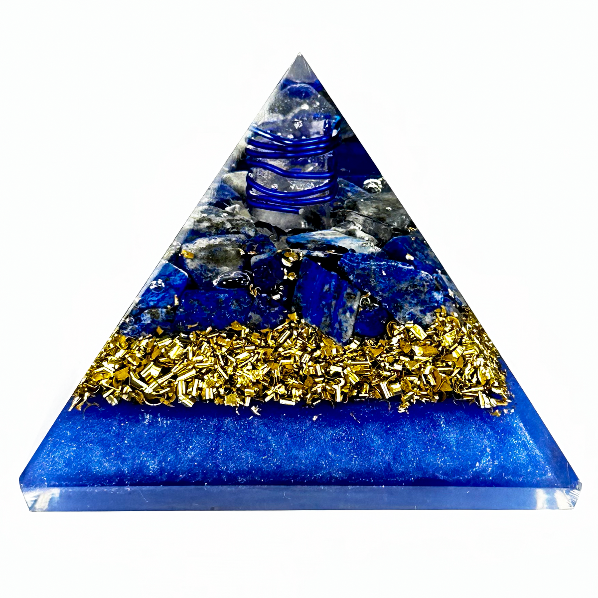 Lapis Lazuli Reiki Energy Charged Orgone Pyramid with Blue Mica Powder ...