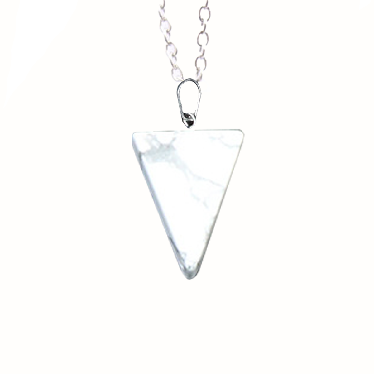 White Turquoise Contemporary Dagger Pendant with a Silver Chain ...