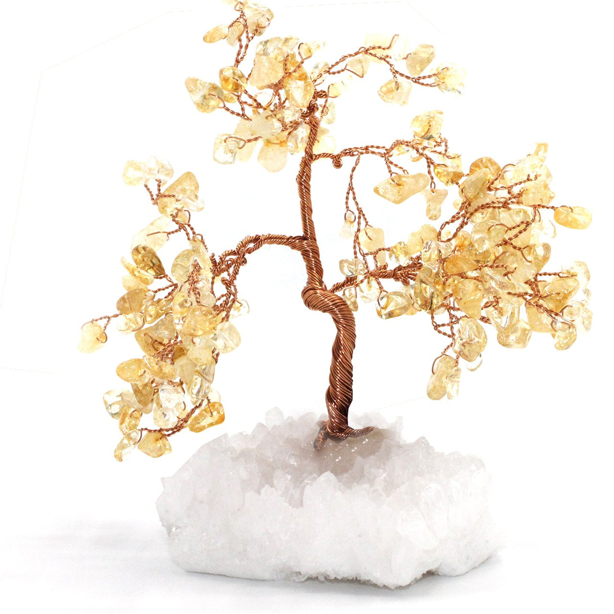 Reiki Energy Charged Crystal Tree Of Life With Yellow Citrine Crystals ...
