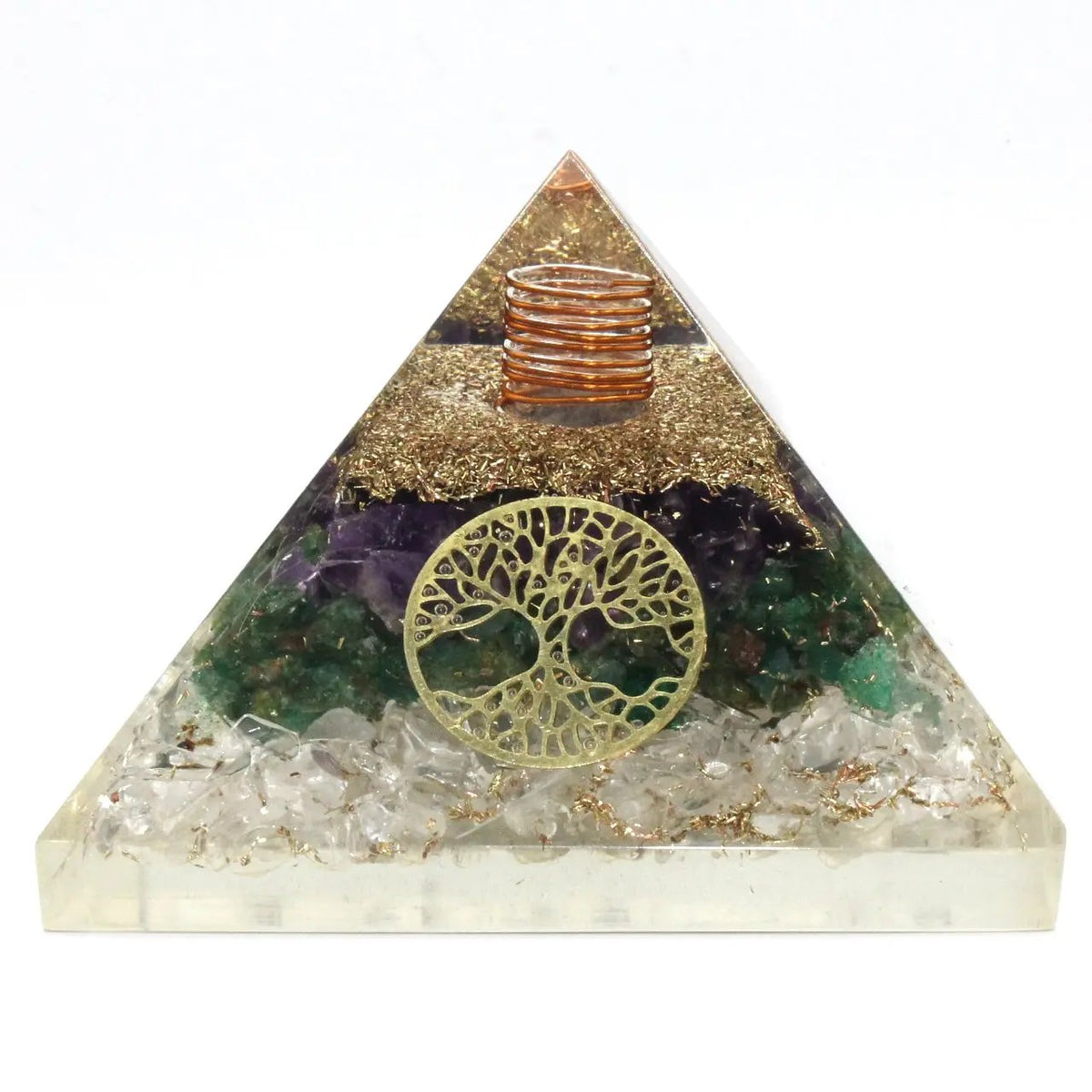 3 Layer Reiki Energy Charged Green Aventurine Crystal Pyramid | Primal ...