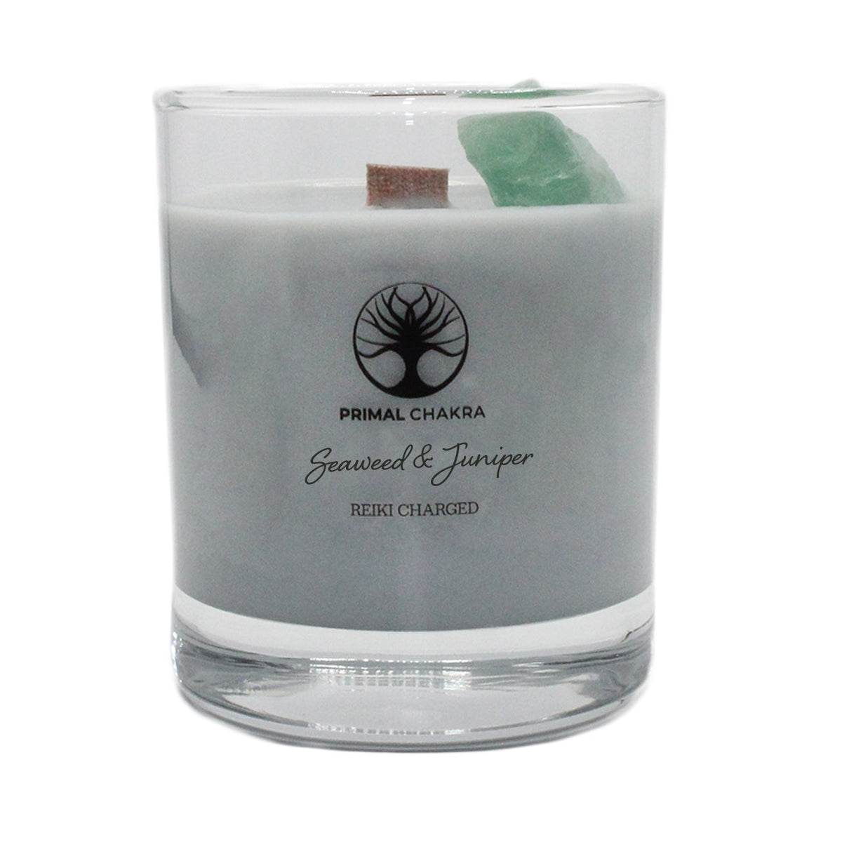 Seaweed & Juniper 30cl Reiki Energy Charged Scented Candle with Green ...